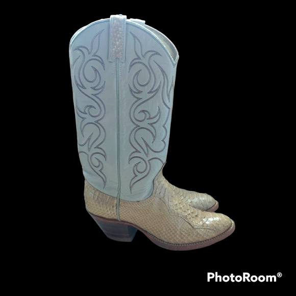Dan Post | Shoes | Vintage Dan Post Size 65 Genuine Leather And Snakeskin Western Cowgirl Boots ...